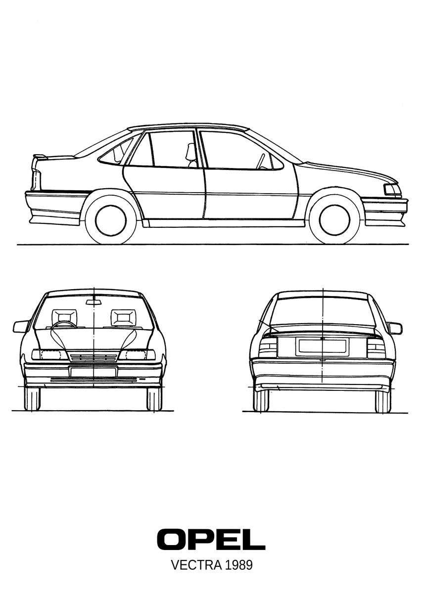 'BNW Opel Vectra 1989' Poster, picture, metal print, paint by DAVID ...