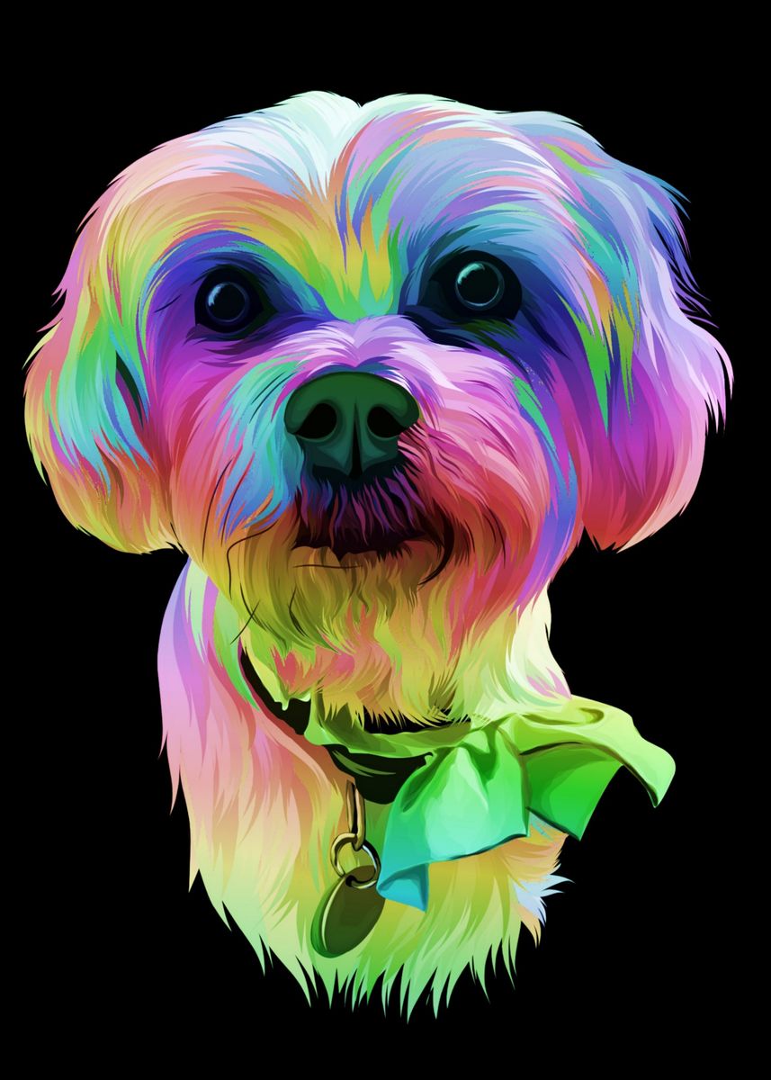 'The Rainbow Dog Vector' Poster by Ega WaMa | Displate