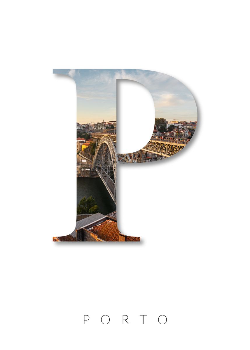 'Alphabet Letter P Porto' Poster, picture, metal print, paint by ...