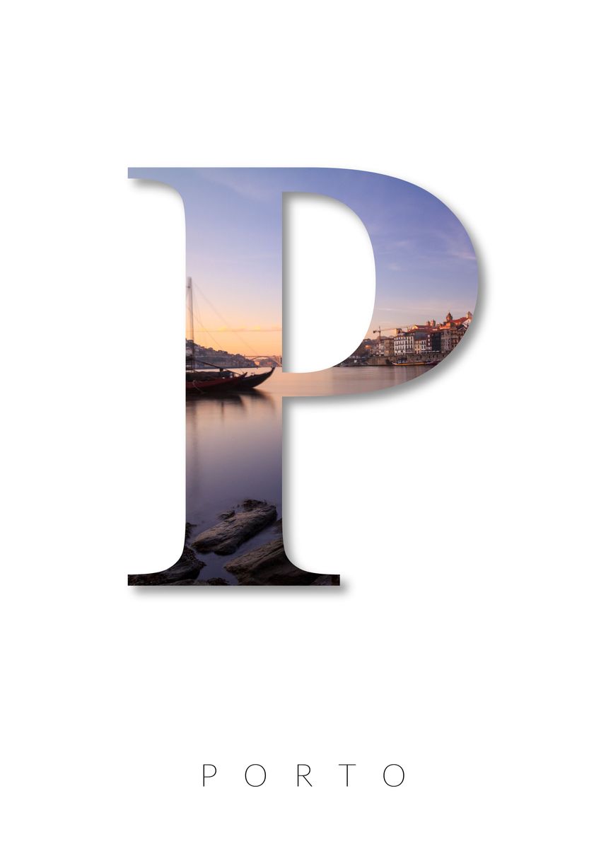'Alphabet Letter P Porto' Poster, picture, metal print, paint by ...