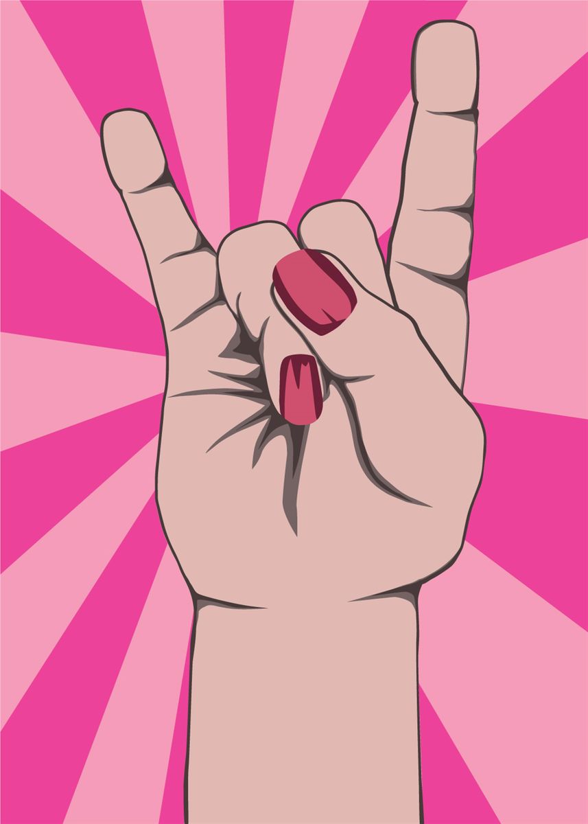 'Retro Rock Girl' Poster by Create Purkarthofer | Displate