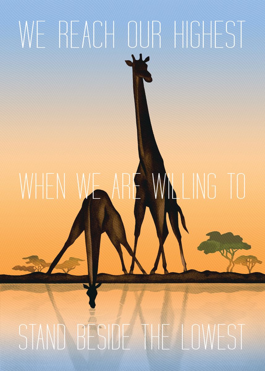 'Giraffe Motivation' Poster, picture, metal print, paint by Vertigo ...