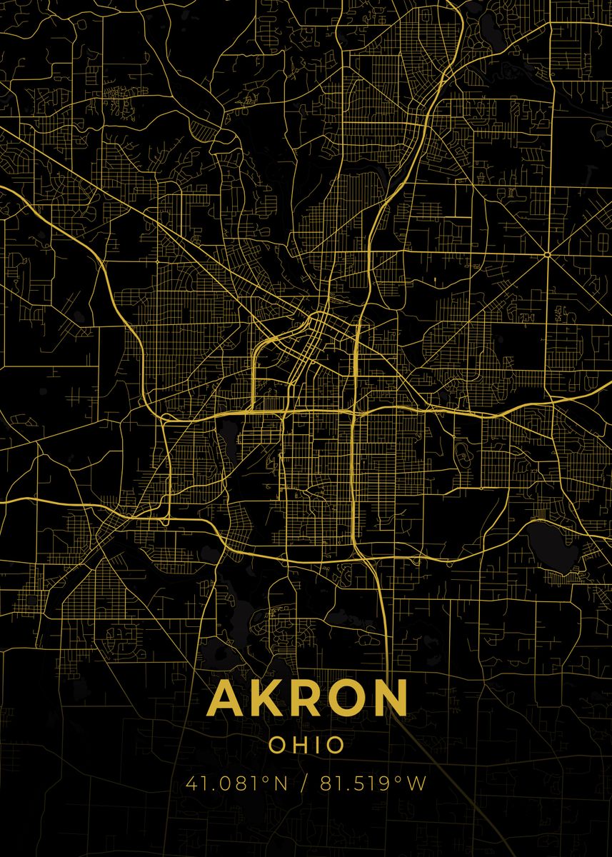'Akron Ohio' Poster, picture, metal print, paint by Conceptual ...