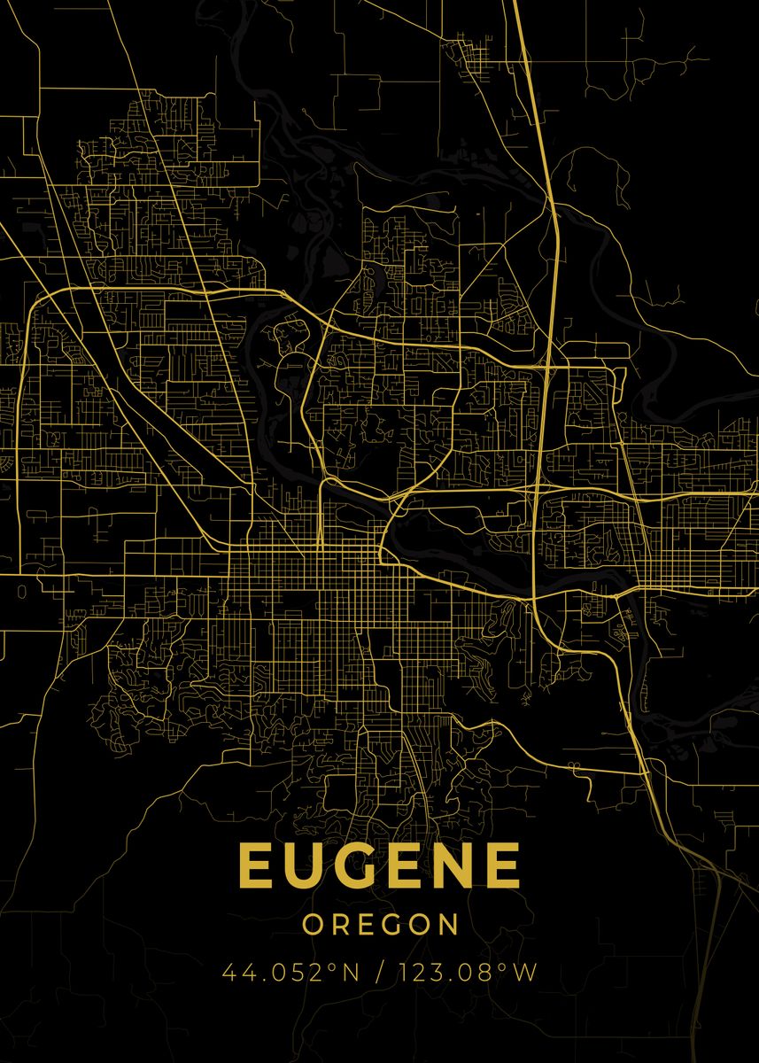 'Eugene Oregon' Poster, picture, metal print, paint by Conceptual ...