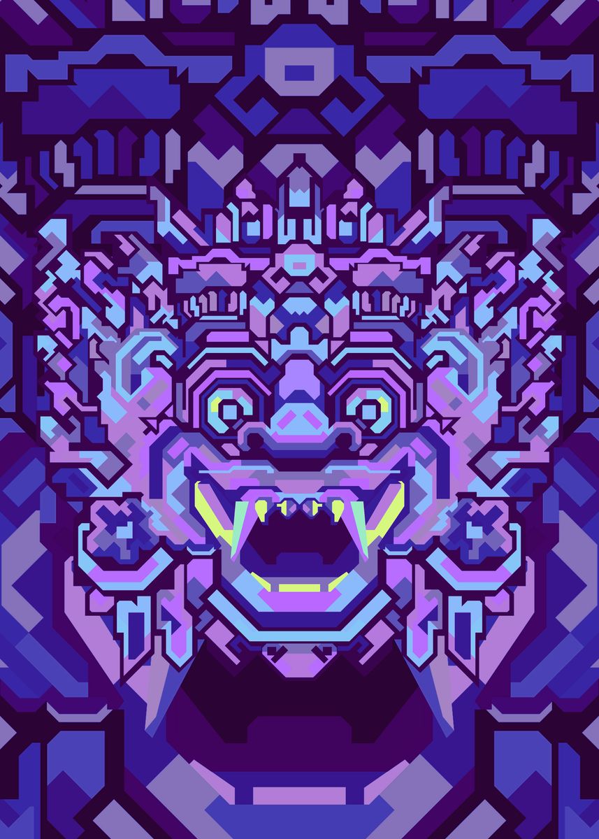 'BARONG PURPLE GEOMETRIC' Poster by mrcatguys | Displate