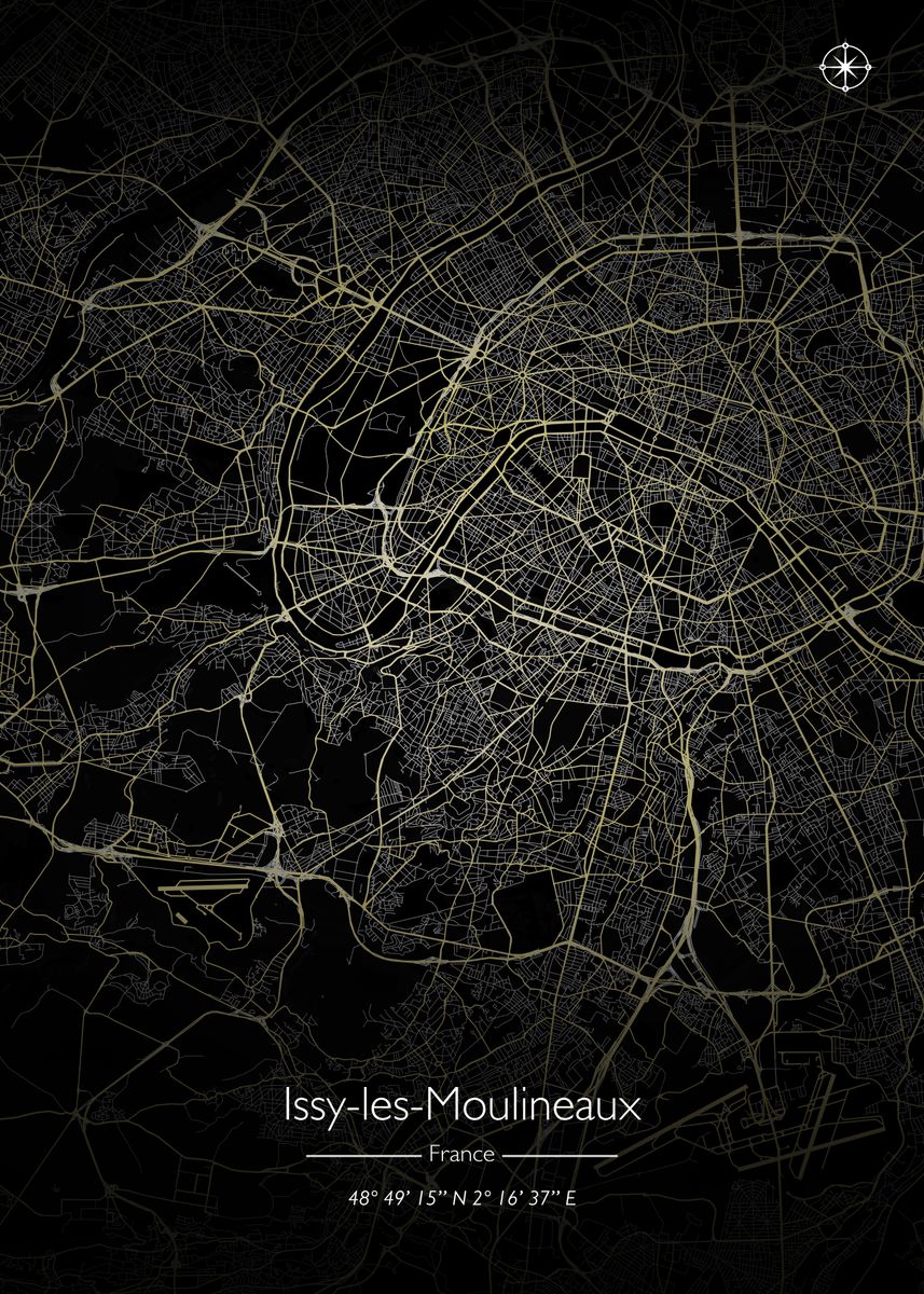 'Issy les Moulineaux' Poster by MaPetiteVille com | Displate