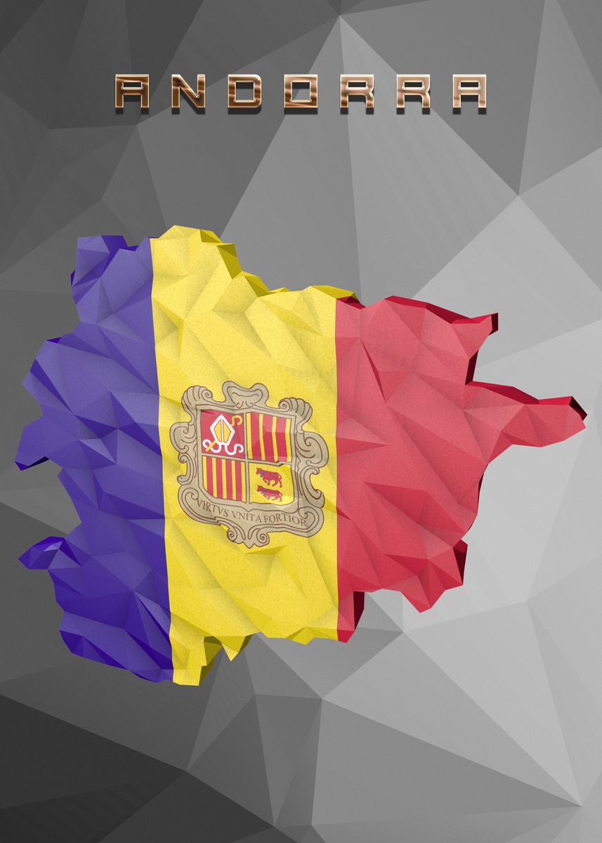 'Andorra Country Map' Poster, picture, metal print, paint by Five ...