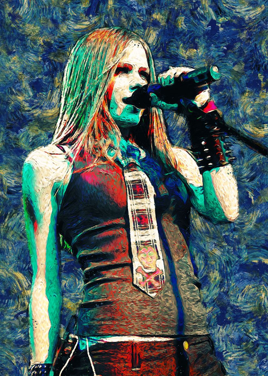 'Avril Lavigne' Poster, picture, metal print, paint by TI KI | Displate