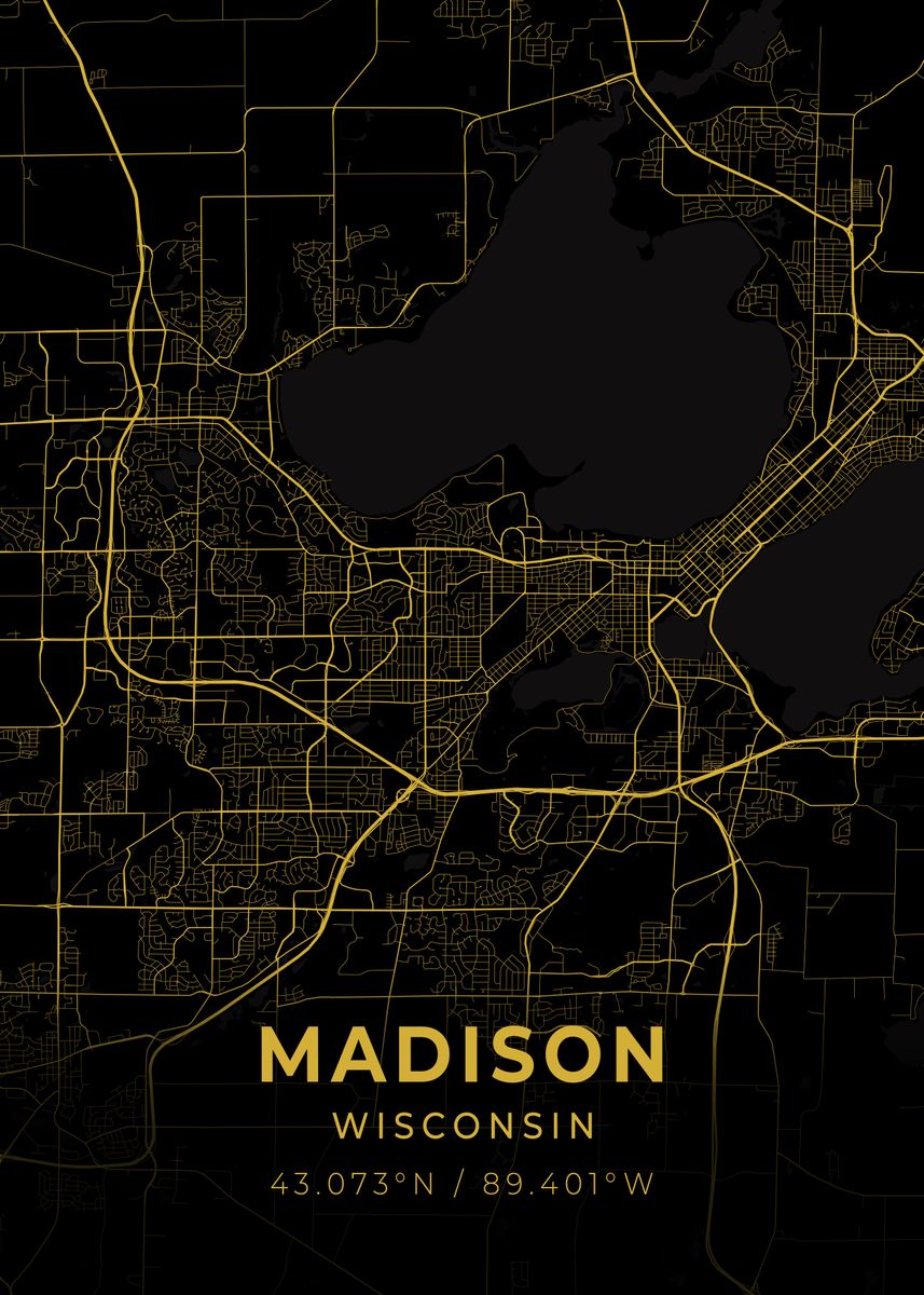 'Madison Wisconsin' Poster, picture, metal print, paint by Conceptual ...