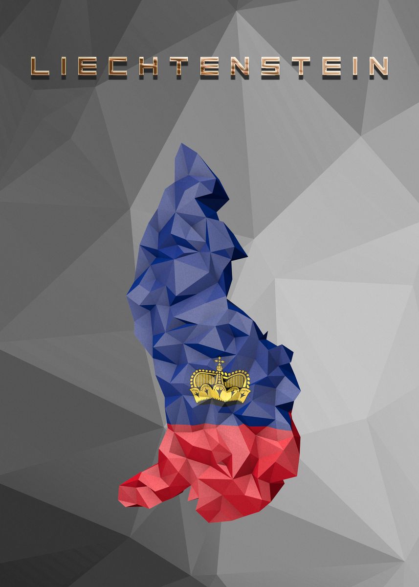 'Liechtenstein Country Map' Poster, picture, metal print, paint by Five ...