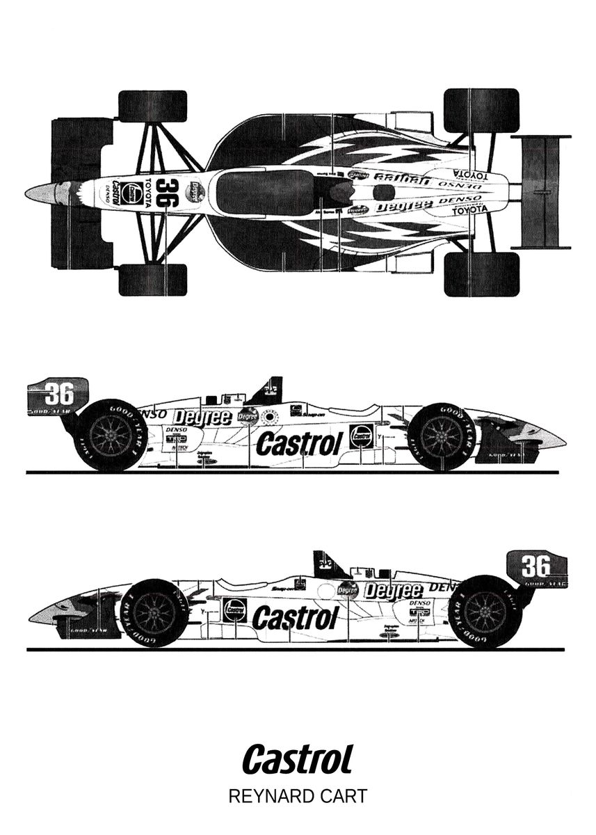 'BNW Castrol Reynard cart' Poster, picture, metal print, paint by DAVID ...
