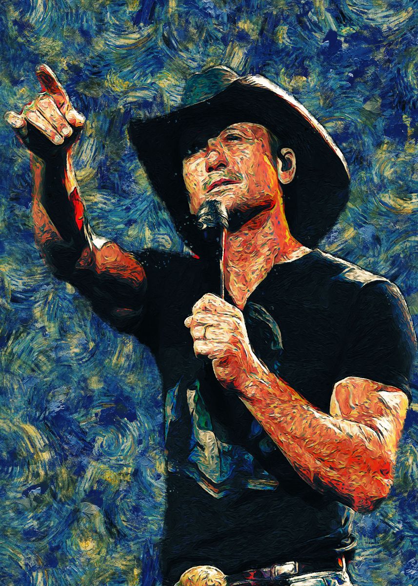 'Tim McGraw' Poster, picture, metal print, paint by TI KI | Displate