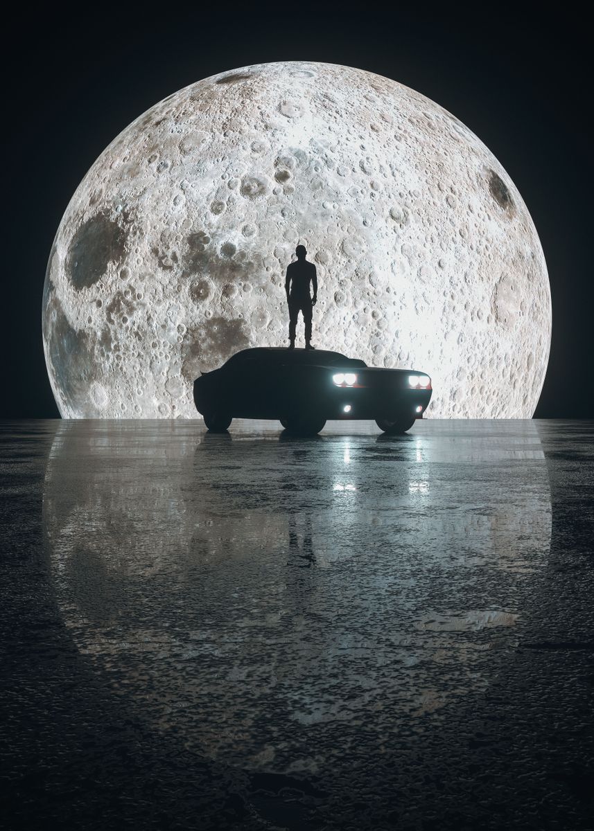 'Moon Rider' Poster, picture, metal print, paint by Rolands Zilvinskis ...