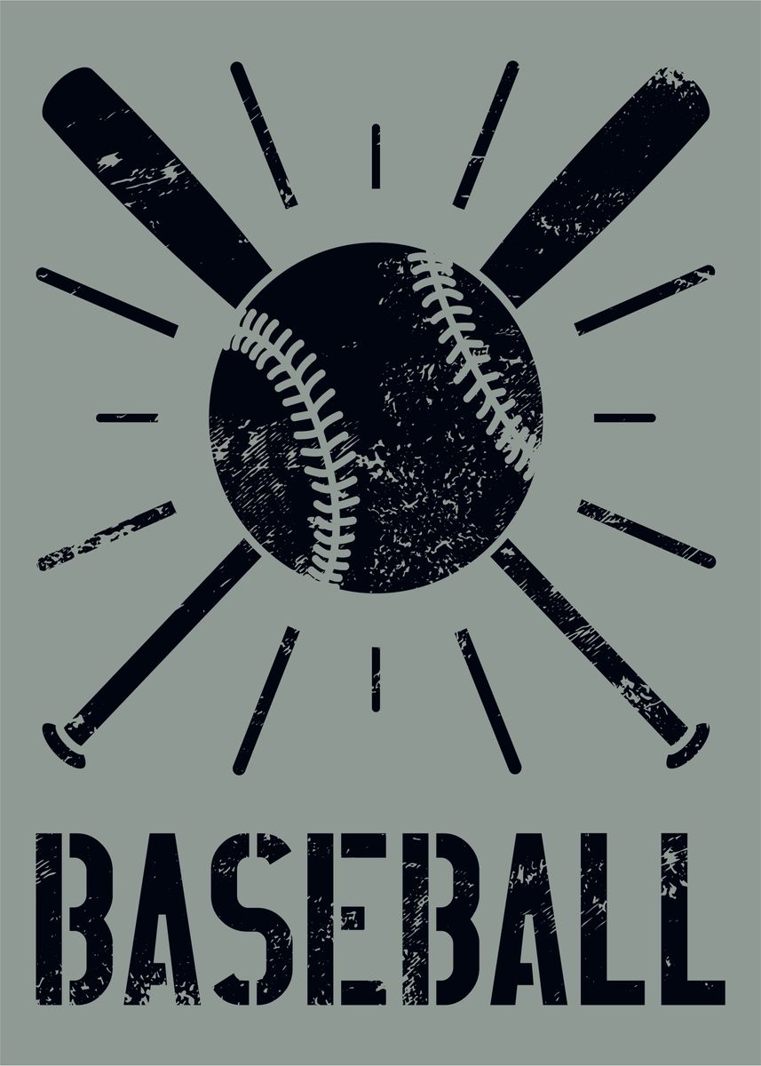 'Baseball Typography' Poster, picture, metal print, paint by Create ...