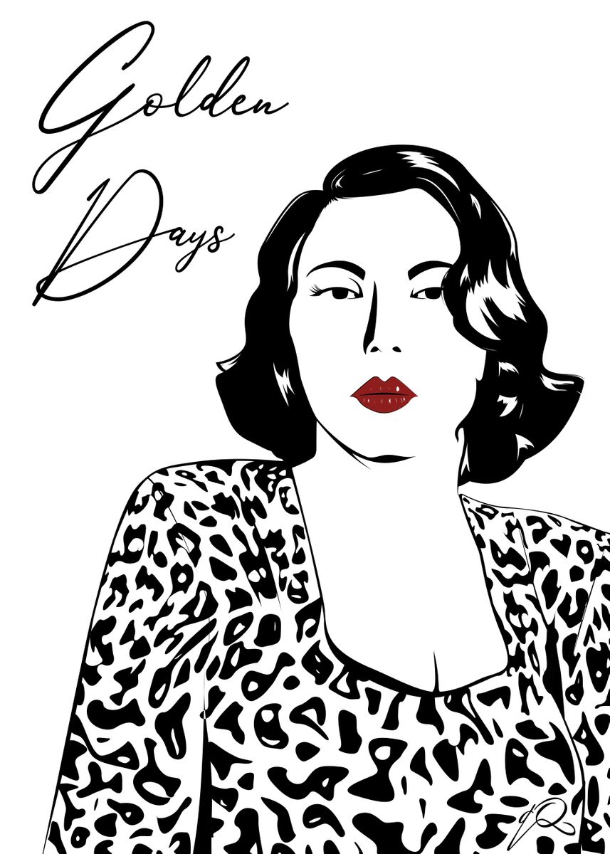 'Golden Days' Poster, picture, metal print, paint by Q Q | Displate