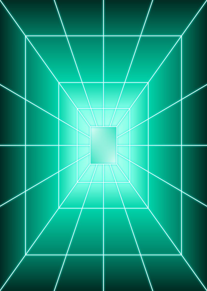 'Turquoise Rectangle Dark' Poster, picture, metal print, paint by Josh ...