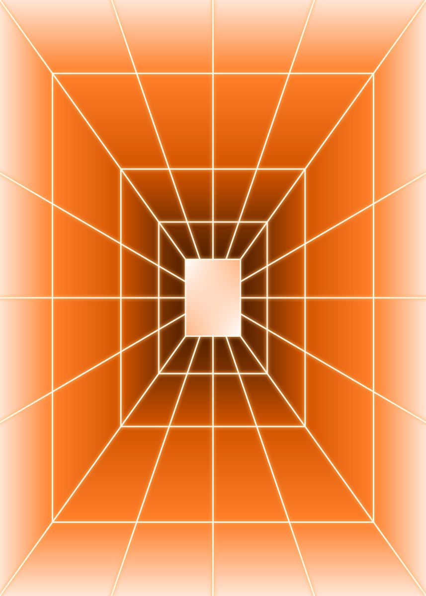 'Orange Rectangle Light' Poster, picture, metal print, paint by ...