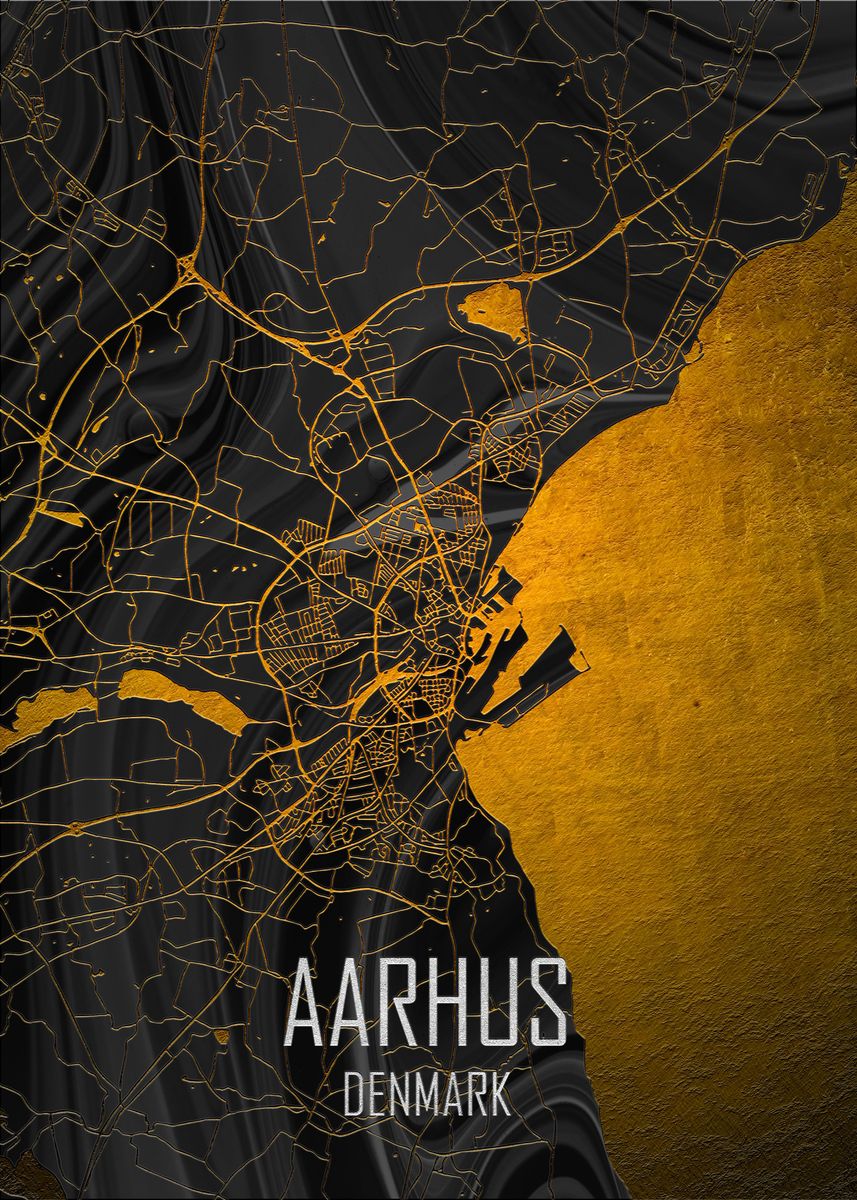 'Aarhus Denmark' Poster, picture, metal print, paint by Coconut Sorbet ...