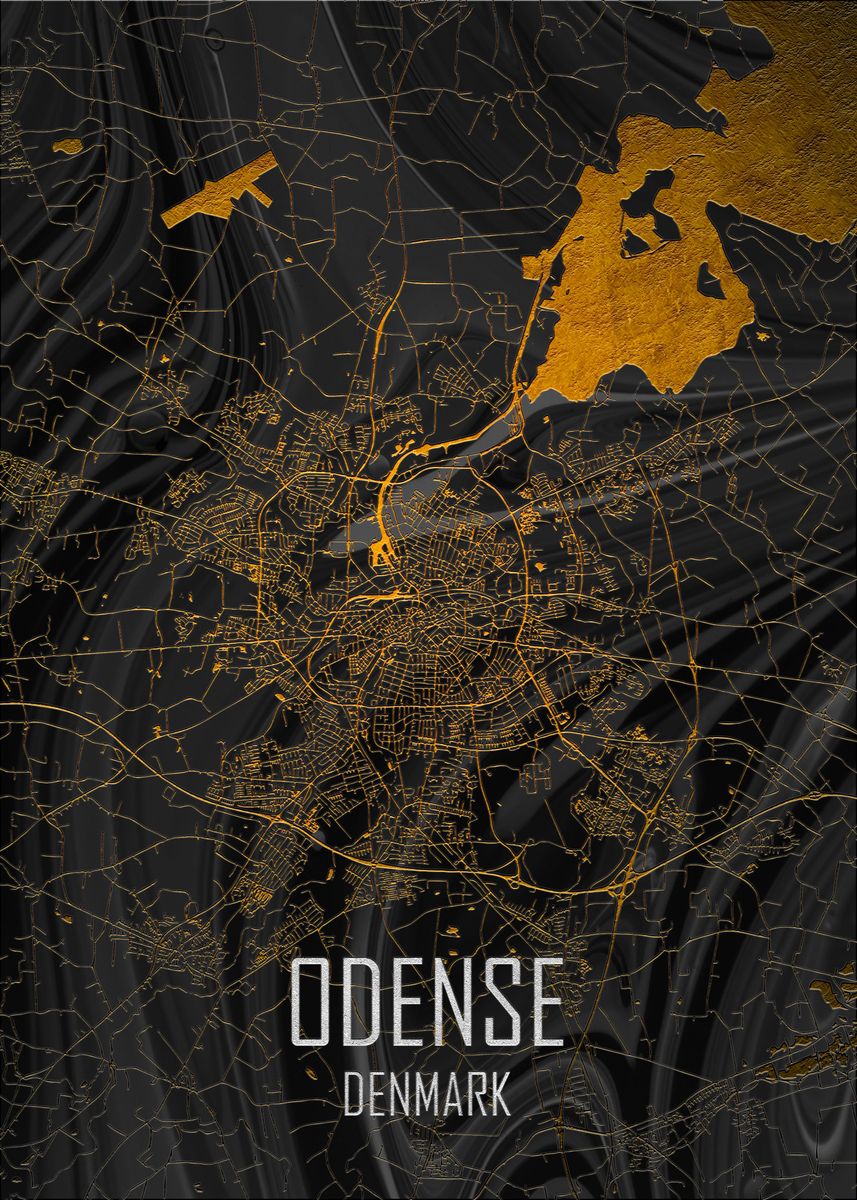 'Odense Denmark' Poster, picture, metal print, paint by Coconut Sorbet ...