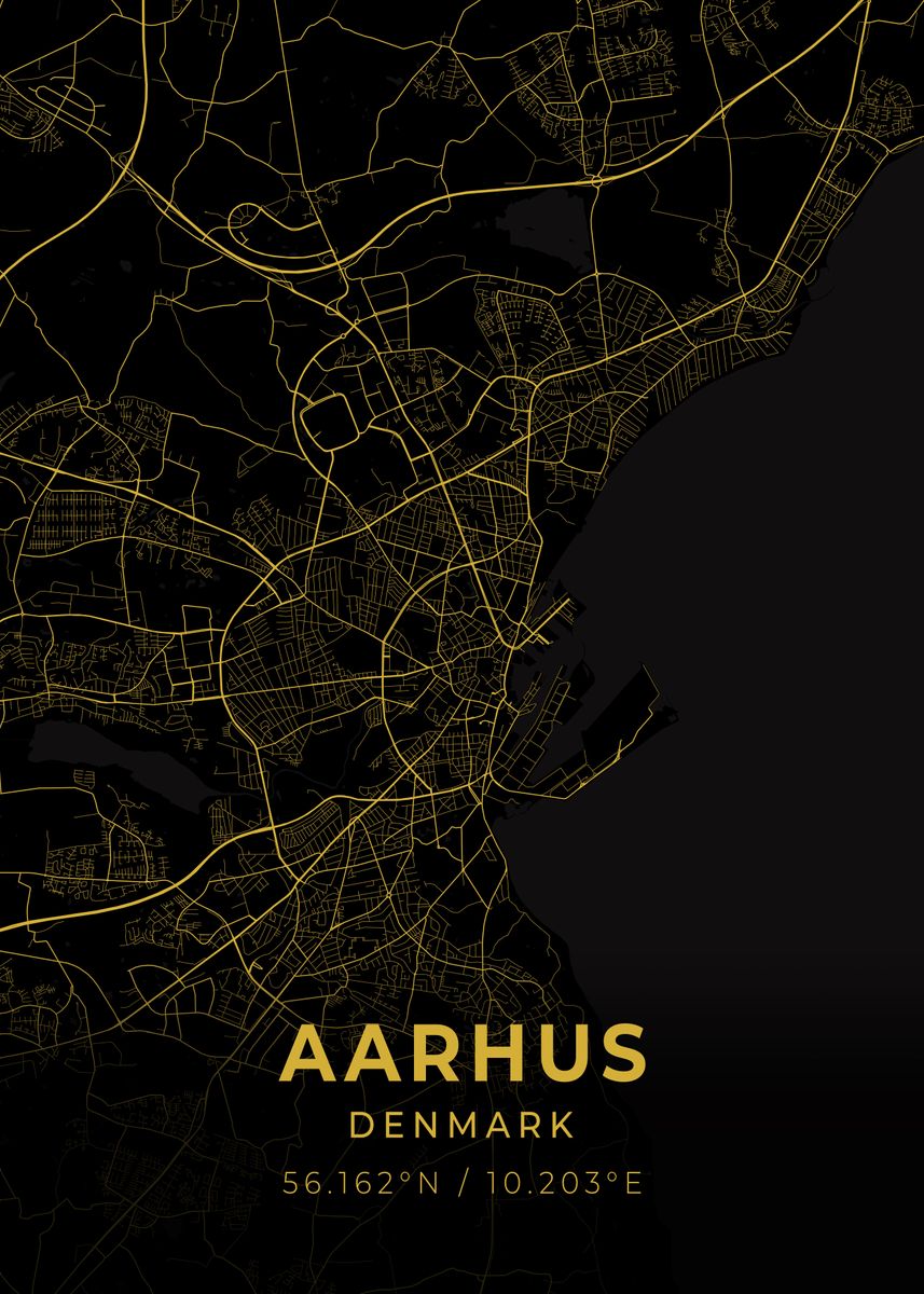 'Aarhus Denmark' Poster, picture, metal print, paint by Conceptual ...
