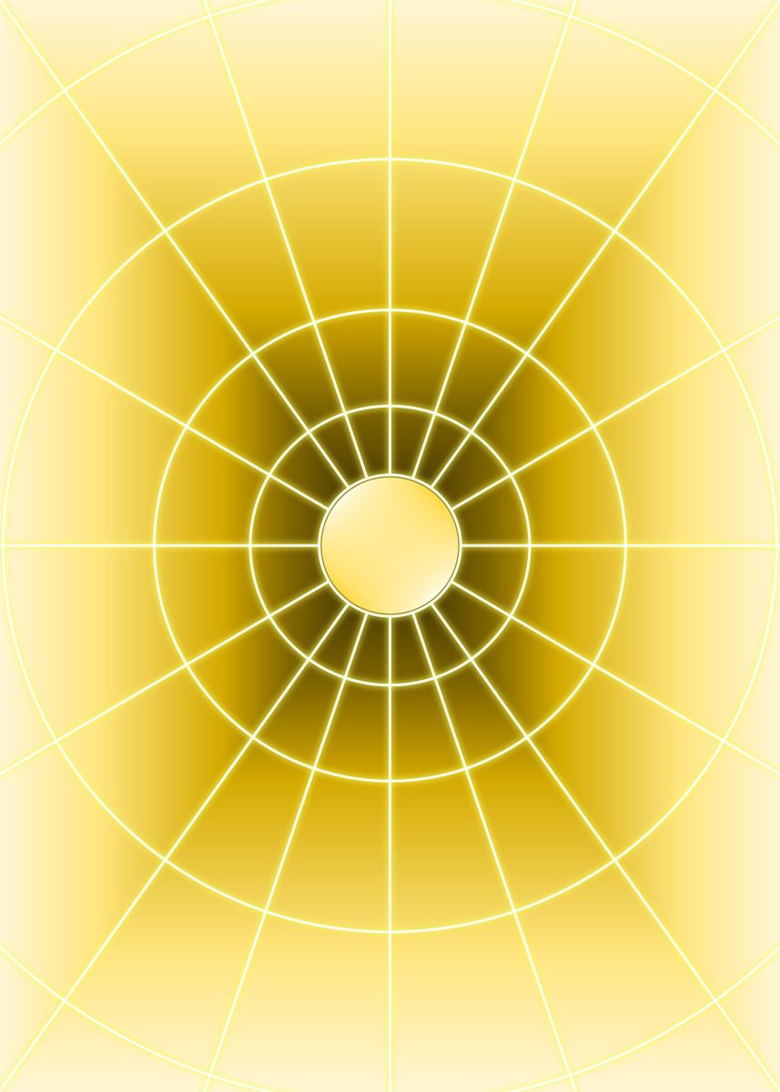 'Yellow Circle Light' Poster, picture, metal print, paint by Josh B ...