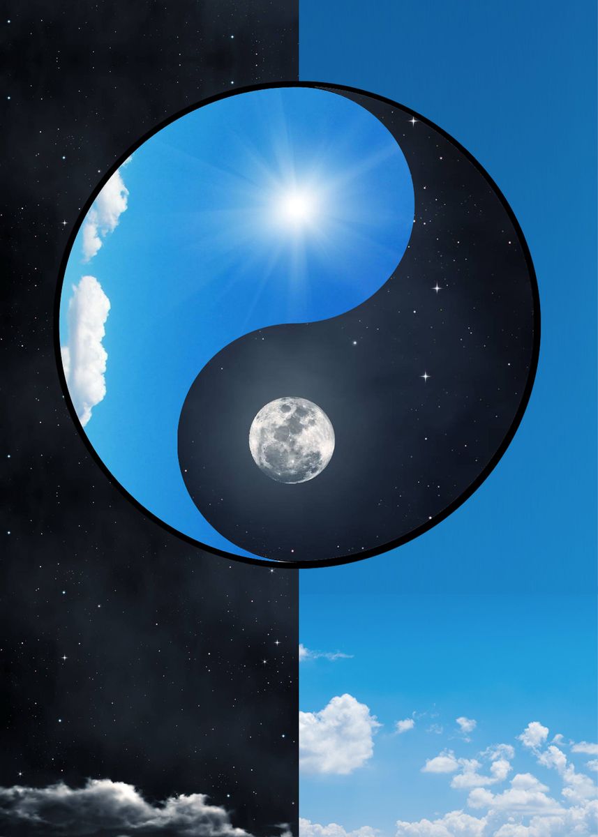 'Day and night' Poster, picture, metal print, paint by OEHS Schwartz ...