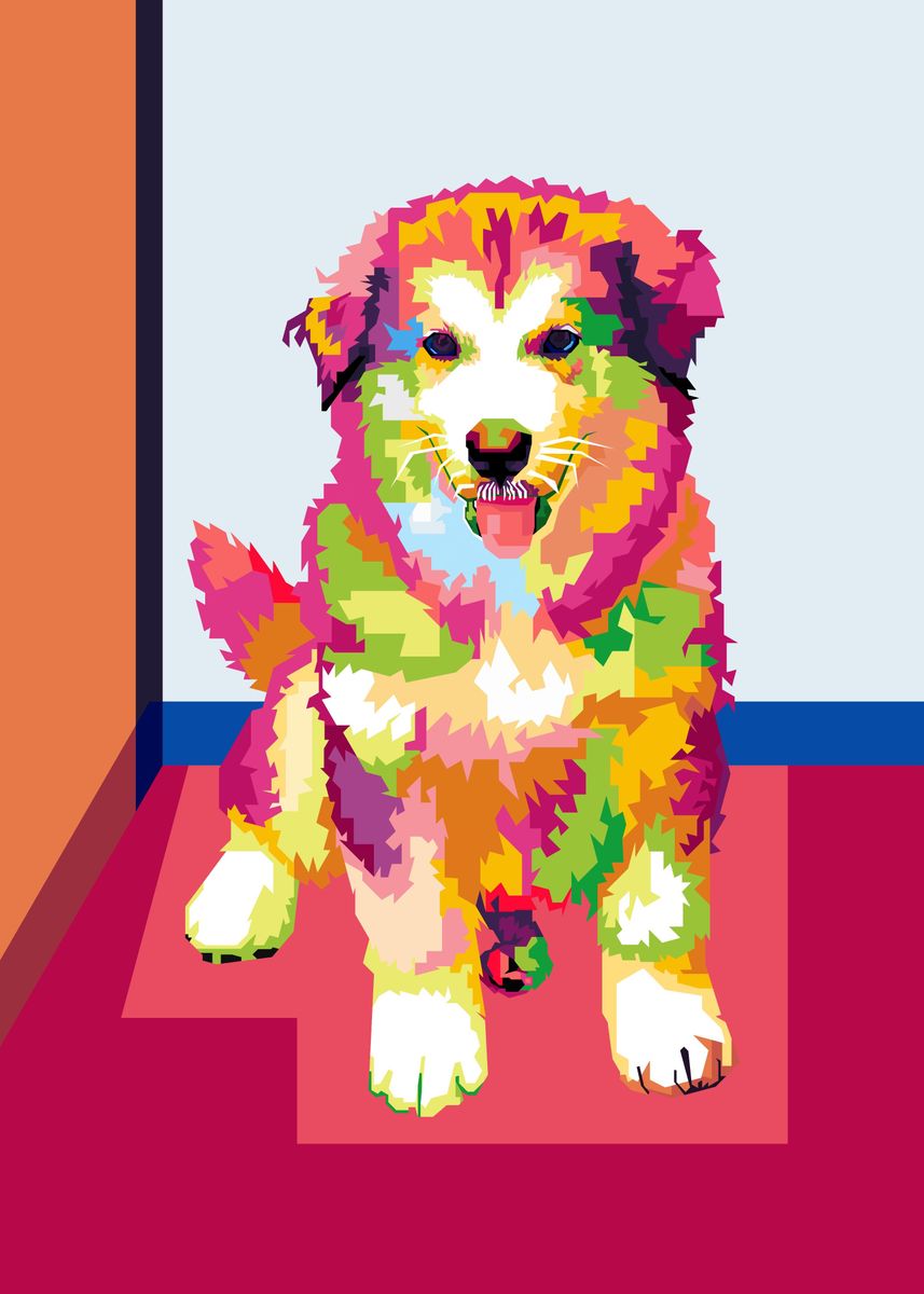 'WPAP Dog ' Poster by | Displate