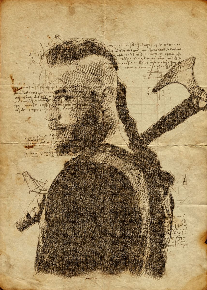 'Ragnar' Poster, picture, metal print, paint by Posterlicious | Displate