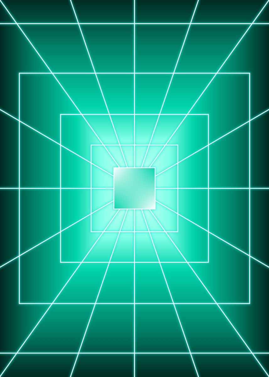 'Turquoise Square Dark' Poster, picture, metal print, paint by Creatify ...