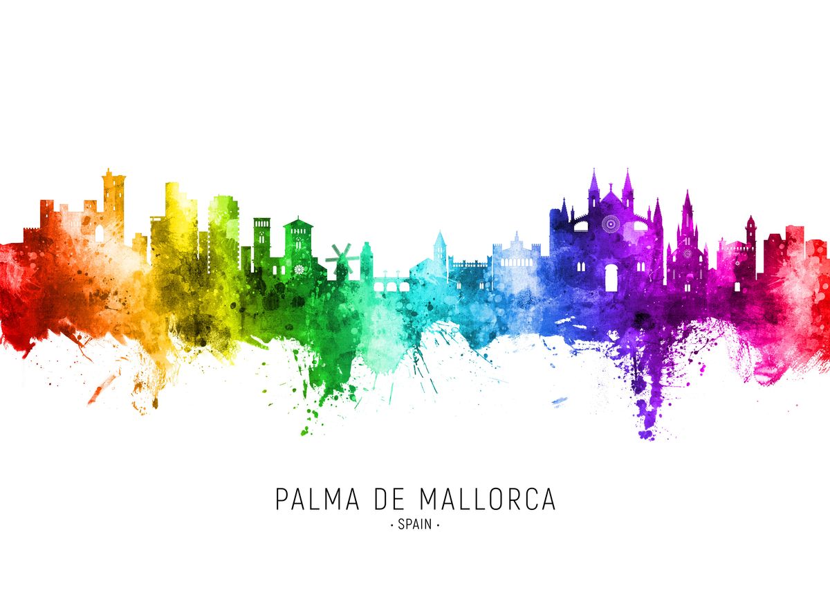 'Palma de Mallorca Skyline' Poster by Michael Tompsett | Displate