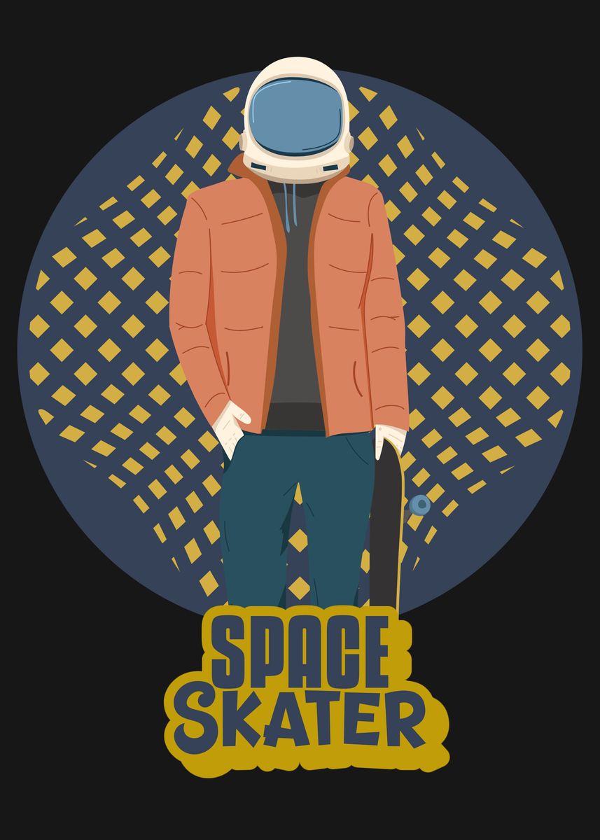 'Space Skater Astronaut' Poster by Max Ronn | Displate