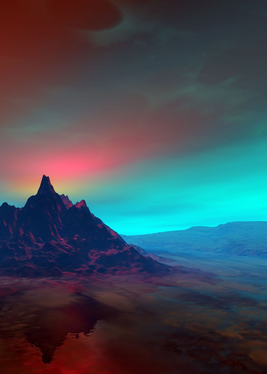 'Mountain at Dusk' Poster, picture, metal print, paint by aestevez ...