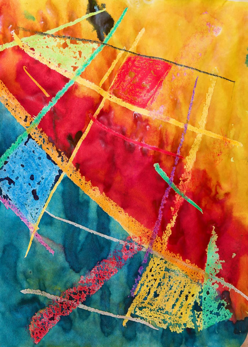 'Abstract Colorful Lines' Poster, picture, metal print, paint by Janice ...