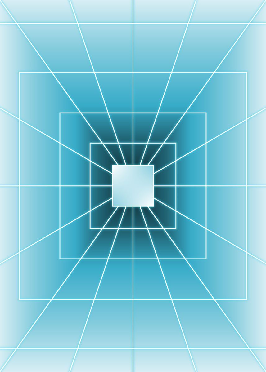 'Blue Square Light' Poster, picture, metal print, paint by Josh B ...