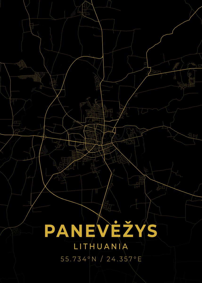 'Panevezys Lithuania' Poster, picture, metal print, paint by Conceptual ...