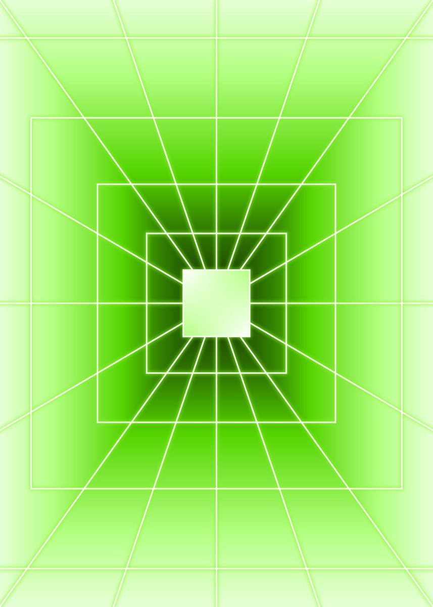 'Green Square Light' Poster, picture, metal print, paint by Josh B ...