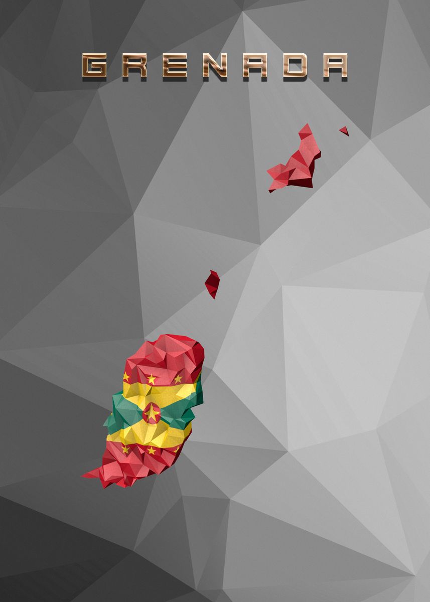 'Grenada Country Map' Poster, picture, metal print, paint by Five ...