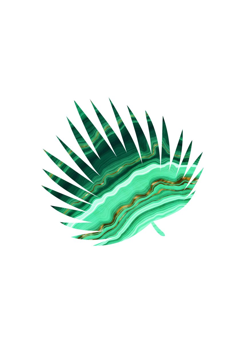 'Green Marble Leaf II' Poster, picture, metal print, paint by Seven ...