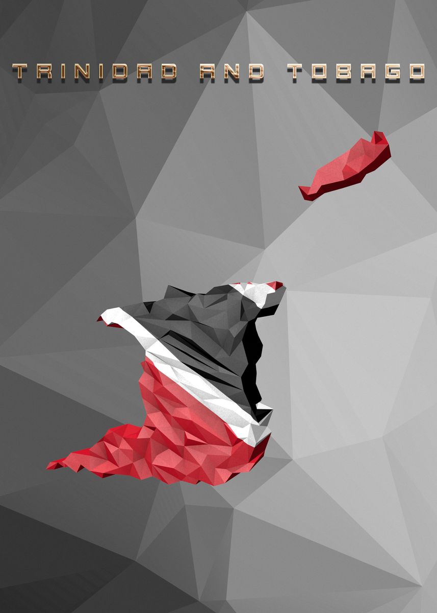 'Trinidad and Tobago Map' Poster, picture, metal print, paint by Five ...