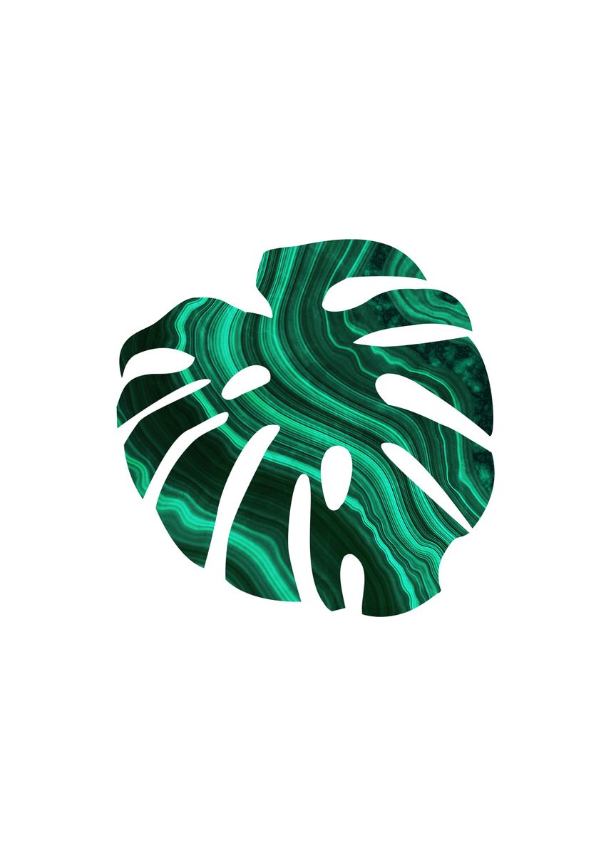 'Green Marble Leaf I' Poster, picture, metal print, paint by Seven ...