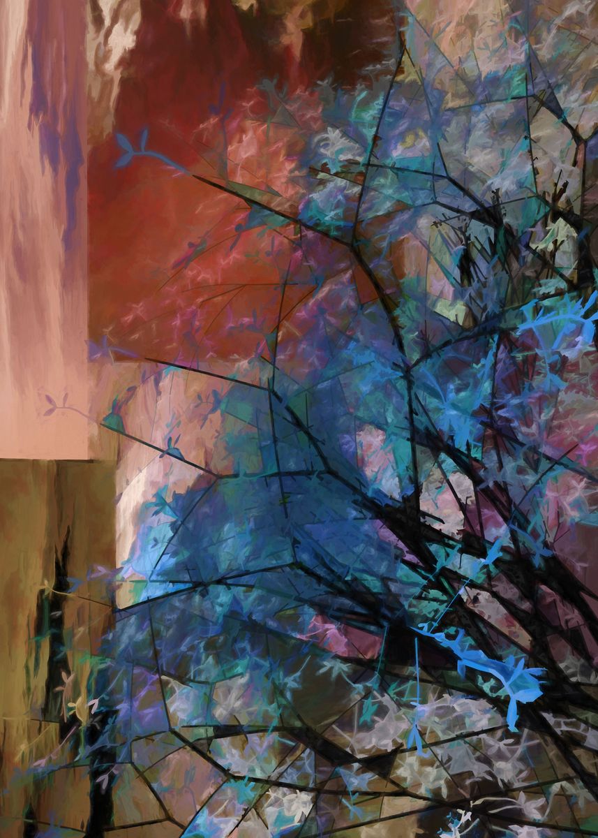 'Blue Tree' Poster, picture, metal print, paint by aestevez | Displate