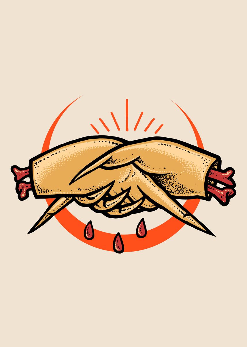 'Handshake' Poster by design by sebrodbrick | Displate