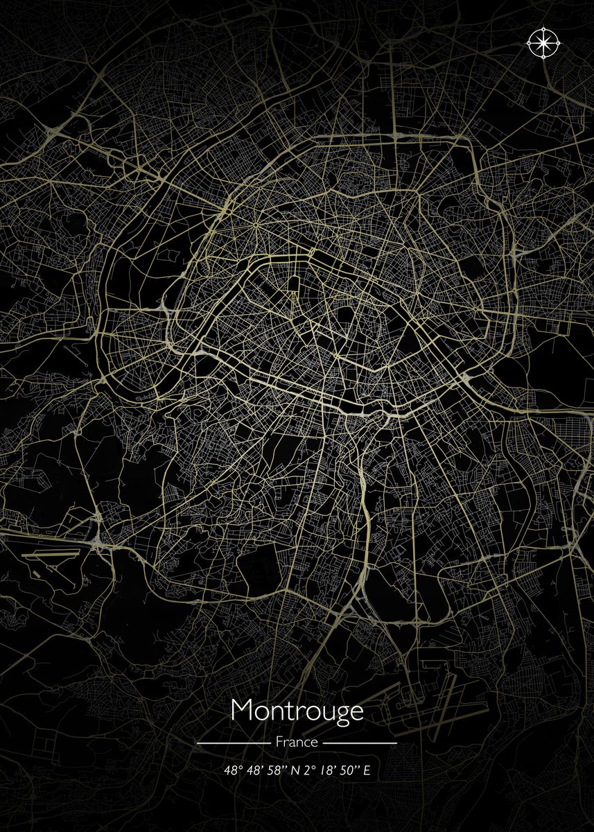 'Montrouge' Poster, picture, metal print, paint by MaPetiteVille com ...