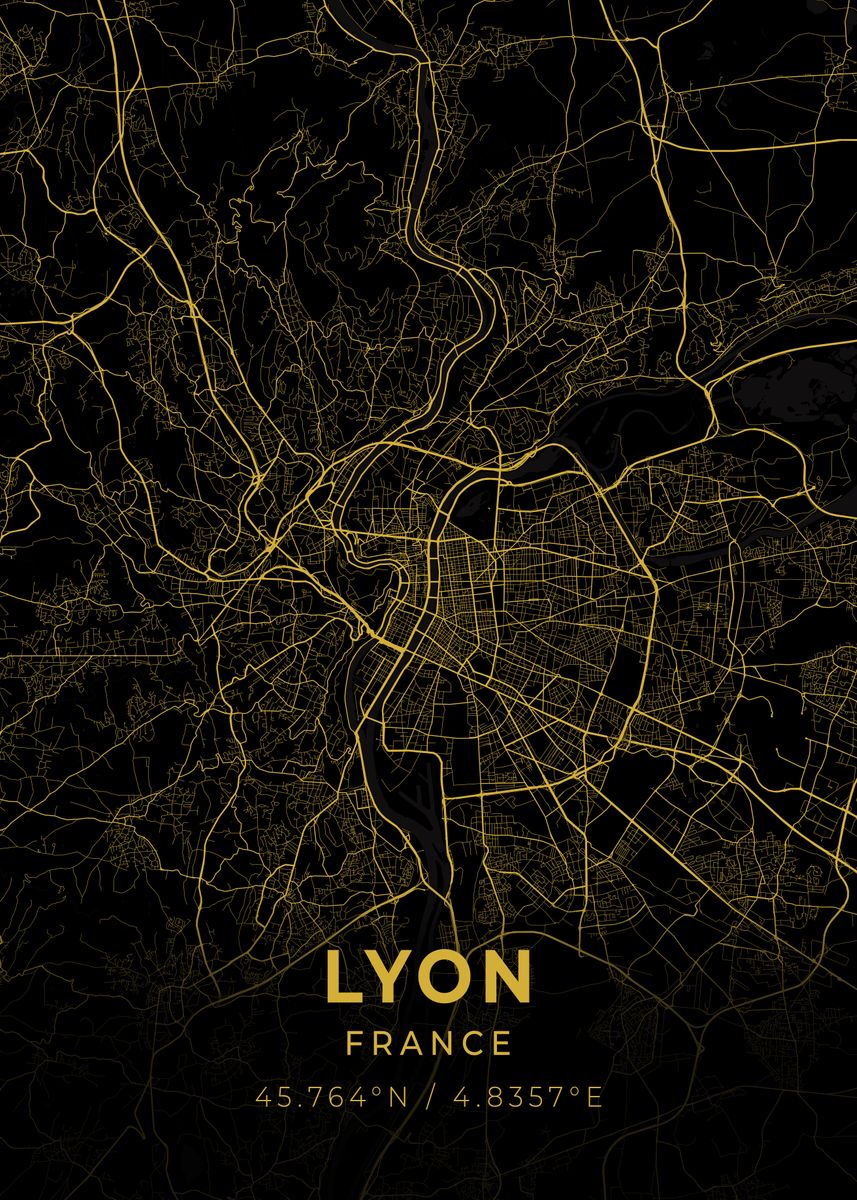 'Lyon France' Poster, picture, metal print, paint by Conceptual ...
