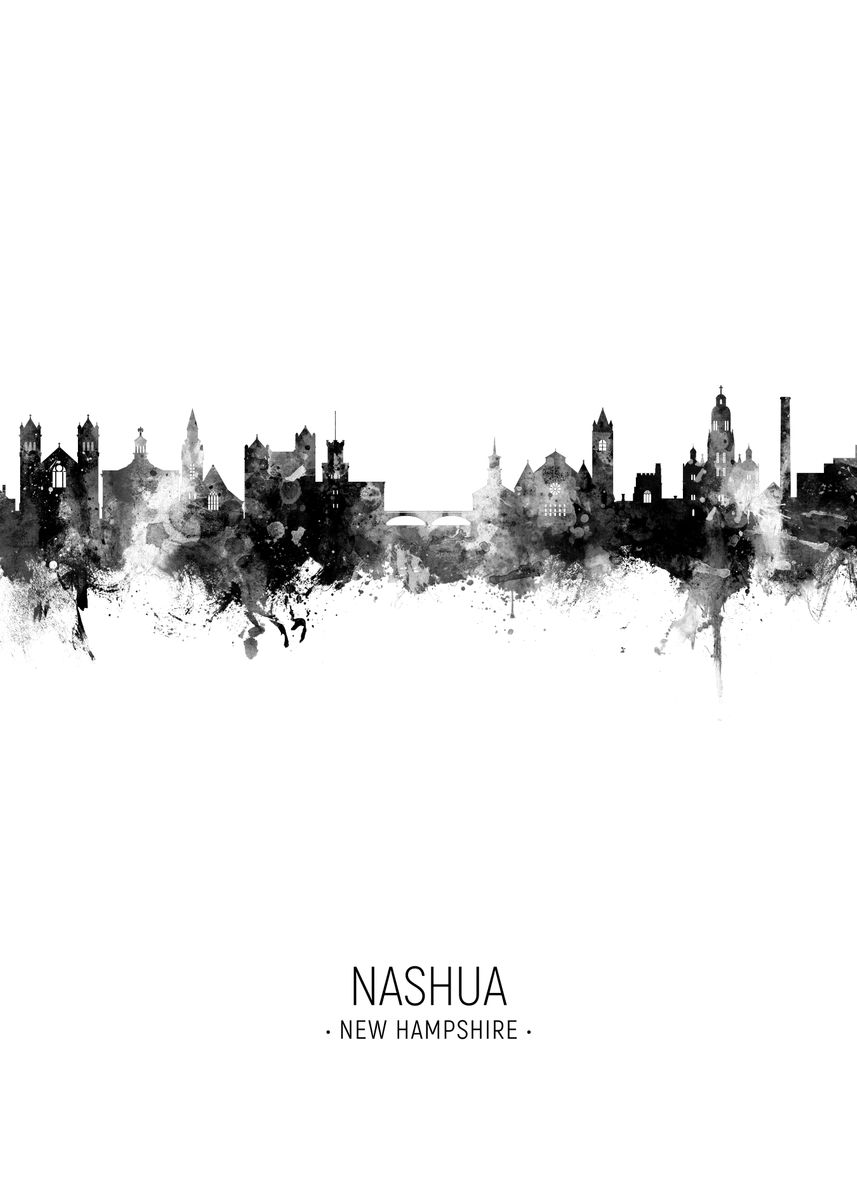 'Nashua Skyline' Poster, picture, metal print, paint by Michael ...