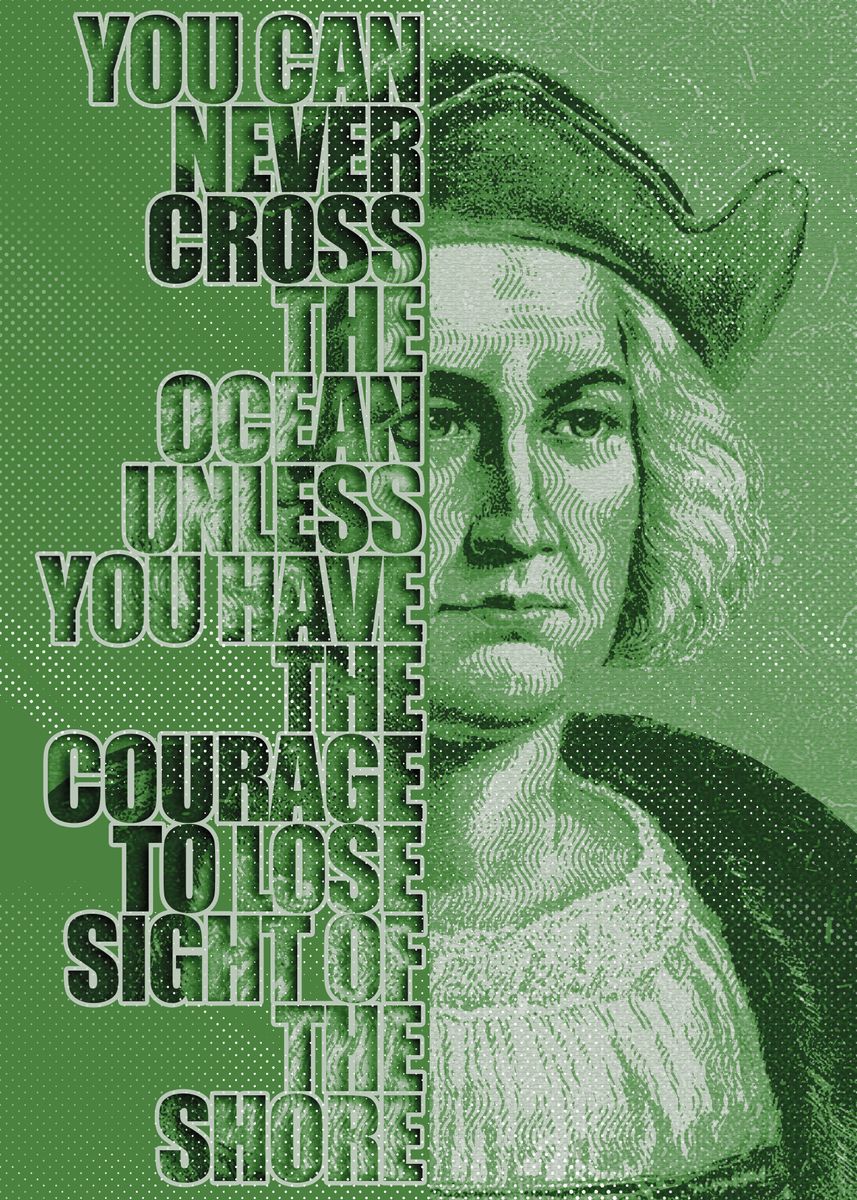 'christopher columbus' Poster by Izmo Scribbles | Displate