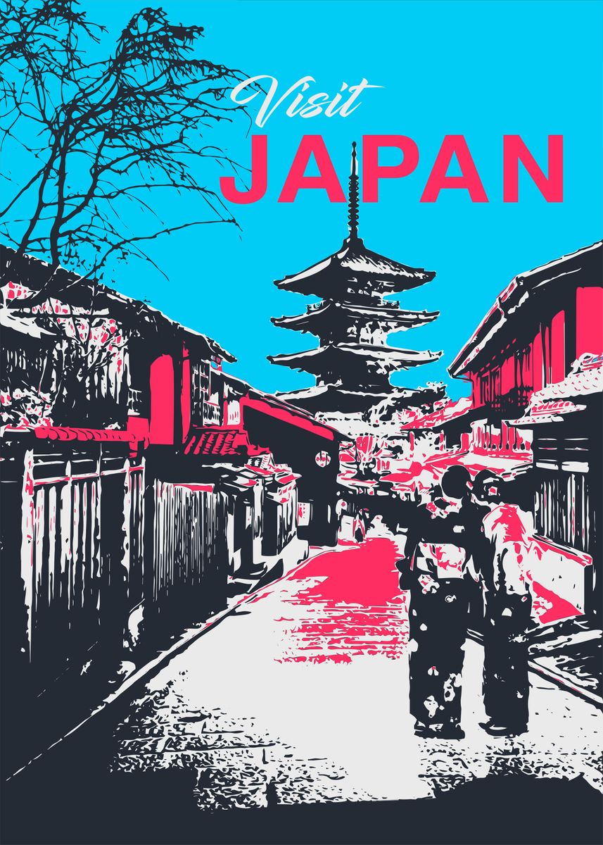 'Kyoto Japan Travel Poster' Poster by Creative Visual | Displate