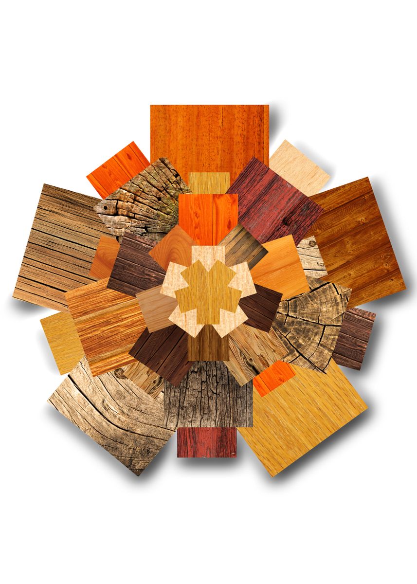 'Wooden texture squares' Poster by CiniArt | Displate