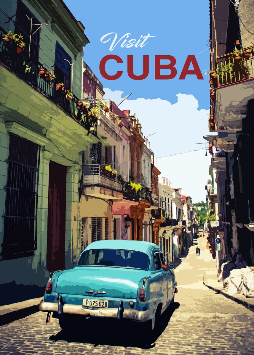 'Cuba Travel Poster' Poster, picture, metal print, paint by Creative ...