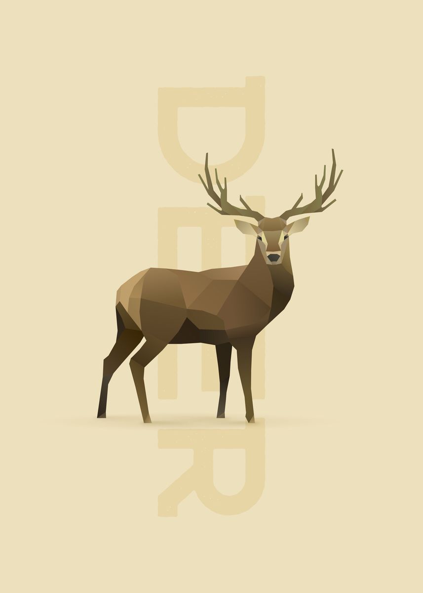 'Deer Cute Isometric art' Poster, picture, metal print, paint by Uber ...